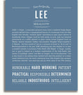 Lee Personalized Name Meaning Art Prints – Name Stories