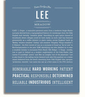 Lee (male) | Name Art Print – Name Stories