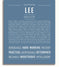 Lee Personalized Name Meaning Art Prints – Name Stories