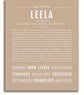 Leela Personalized Name Meaning Art Prints – Name Stories