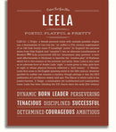 Leela Personalized Name Meaning Art Prints – Name Stories