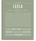 Leela Personalized Name Meaning Art Prints – Name Stories
