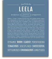 Leela Personalized Name Meaning Art Prints – Name Stories