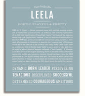 Leela Personalized Name Meaning Art Prints – Name Stories