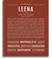 Leena | Name Art Print – Name Stories