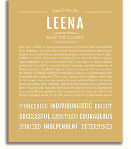 Leena | Name Art Print – Name Stories