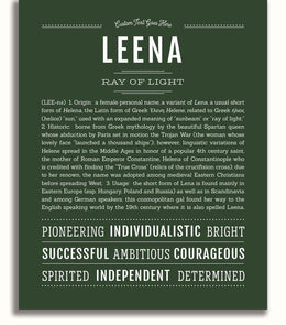 Leena | Name Art Print – Name Stories