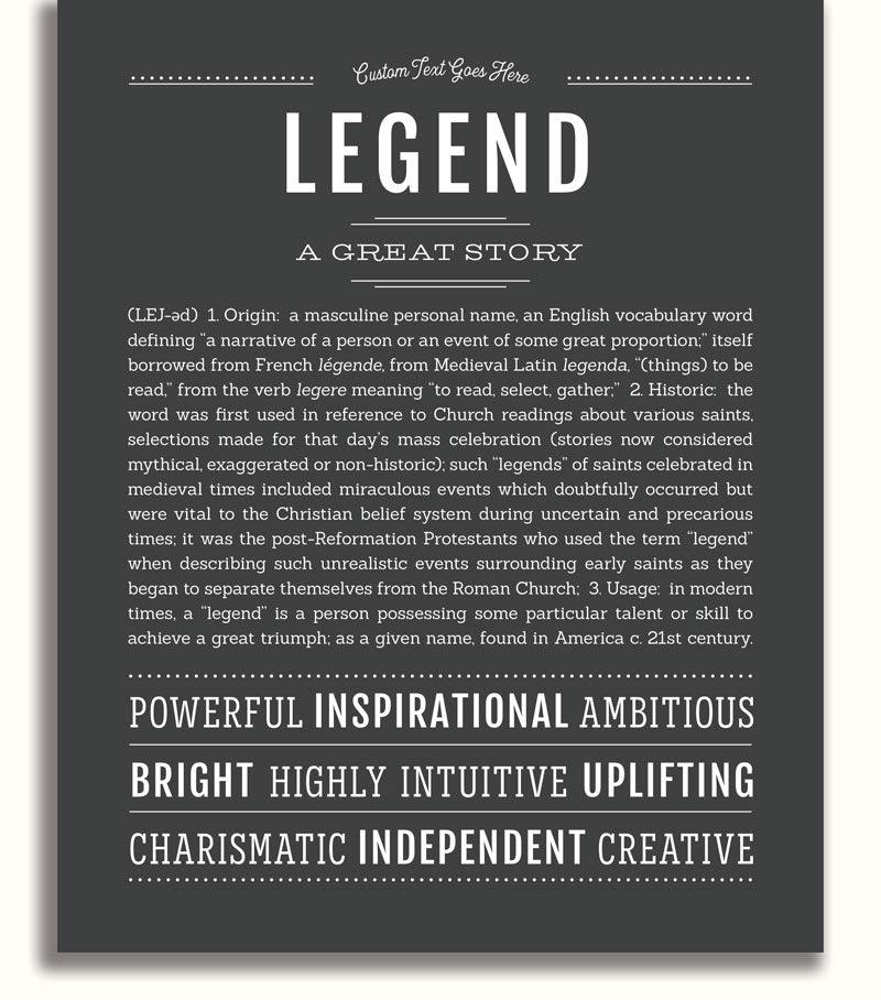 Legend Personalized Name Meaning Art Prints – Name Stories