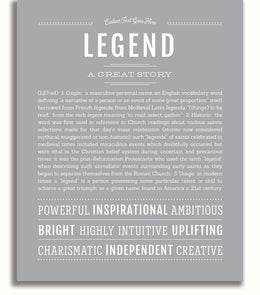 Legend Personalized Name Meaning Art Prints – Name Stories