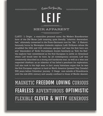 Leif | Name Art Print – Name Stories