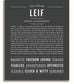 Leif Personalized Name Meaning Art Prints – Name Stories