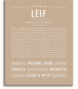 Leif | Name Art Print – Name Stories