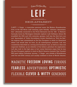Leif | Name Art Print – Name Stories