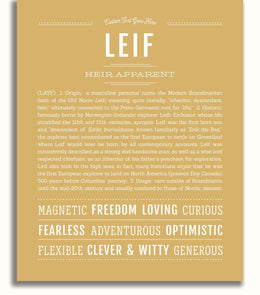 Leif | Name Art Print – Name Stories