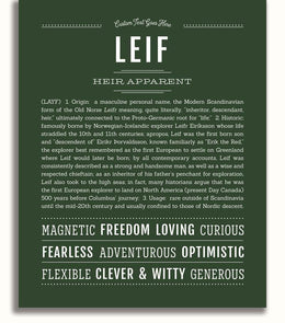 Leif | Name Art Print – Name Stories