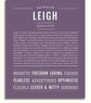 Leigh Personalized Name Meaning Art Prints – Name Stories
