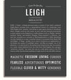 Leigh | Name Art Print – Name Stories