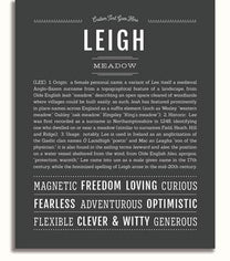 Leigh | Name Art Print – Name Stories