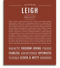 Leigh | Name Art Print – Name Stories