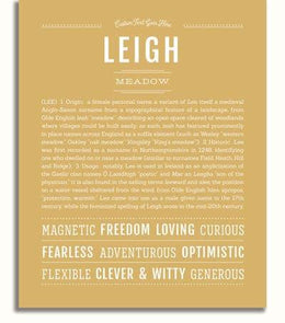 Leigh | Name Art Print – Name Stories