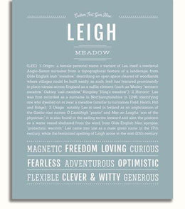 Leigh | Name Art Print – Name Stories