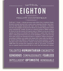 Leighton Personalized Name Meaning Art Prints – Name Stories