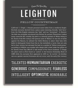 Leighton (female) | Name Art Print – Name Stories