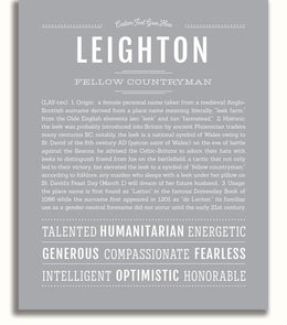 Leighton (female) | Name Art Print – Name Stories