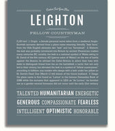 Leighton (female) | Name Art Print – Name Stories
