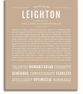 Leighton Personalized Name Meaning Art Prints – Name Stories