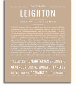 Leighton (female) | Name Art Print – Name Stories