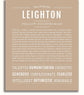 Leighton Personalized Name Meaning Art Prints – Name Stories