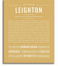Leighton (female) | Name Art Print – Name Stories