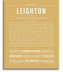 Leighton Personalized Name Meaning Art Prints – Name Stories