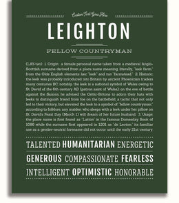 Leighton (female) | Name Art Print – Name Stories