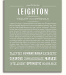 Leighton (female) | Name Art Print – Name Stories