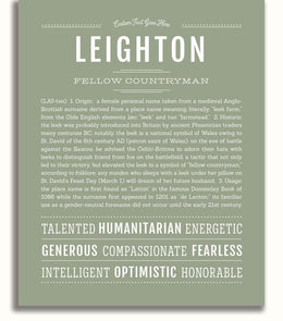 Leighton (female) | Name Art Print – Name Stories