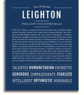 Leighton (female) | Name Art Print – Name Stories