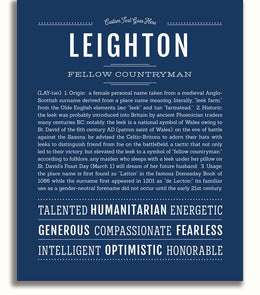 Leighton (female) | Name Art Print – Name Stories