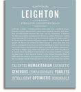 Leighton (female) | Name Art Print – Name Stories