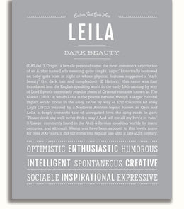 Leila | Name Art Print – Name Stories
