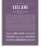 Leilani Personalized Name Meaning Art Prints – Name Stories