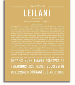 Leilani Personalized Name Meaning Art Prints – Name Stories
