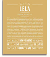 Lela Personalized Name Meaning Art Prints – Name Stories