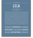 Lela Personalized Name Meaning Art Prints – Name Stories