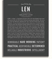 Len Personalized Name Meaning Art Prints – Name Stories