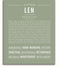 Len Personalized Name Meaning Art Prints – Name Stories
