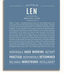 Len Personalized Name Meaning Art Prints – Name Stories