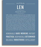 Len Personalized Name Meaning Art Prints – Name Stories
