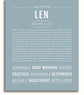 Len Personalized Name Meaning Art Prints – Name Stories